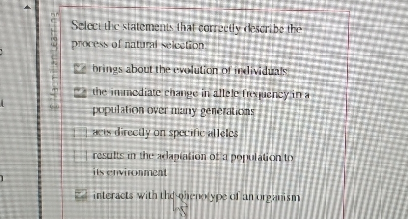 Solved Select the statements that correctly describe the | Chegg.com