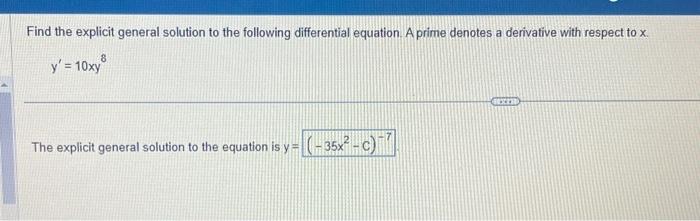 Solved Find the explicit general solution to the following | Chegg.com