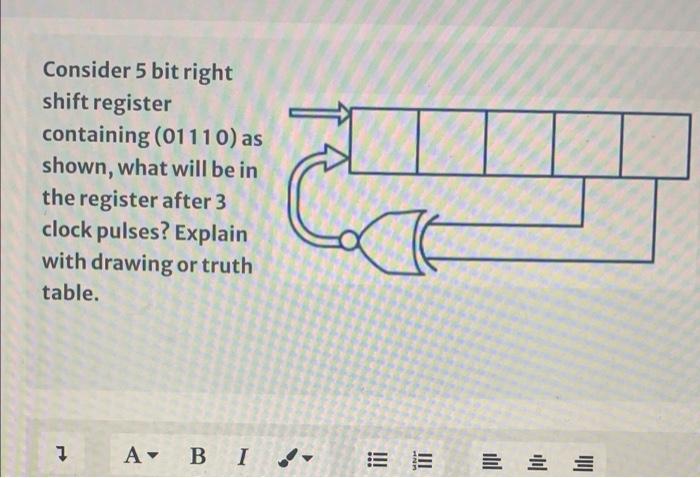 Solved Consider 5 bit right shift register containing | Chegg.com