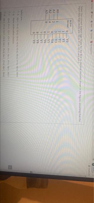 Solved Select The Correct Output Logic Levels For The Bcd To 9702