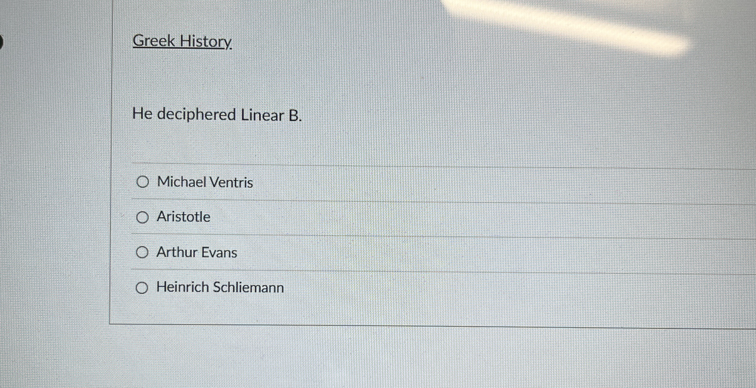 Solved Greek History.He deciphered Linear B.Michael | Chegg.com