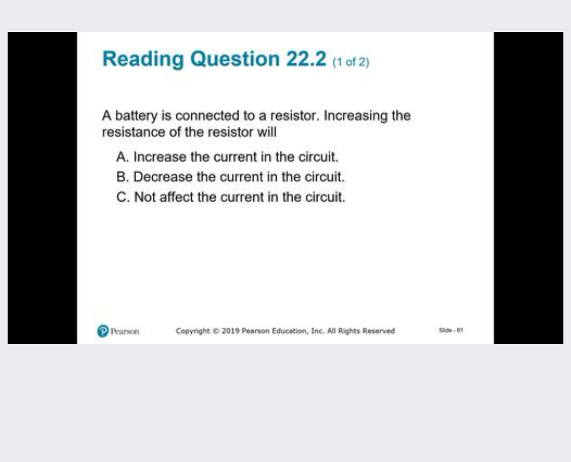 Solved Reading Question 22.2 (1 ﻿of 2 )A battery is | Chegg.com