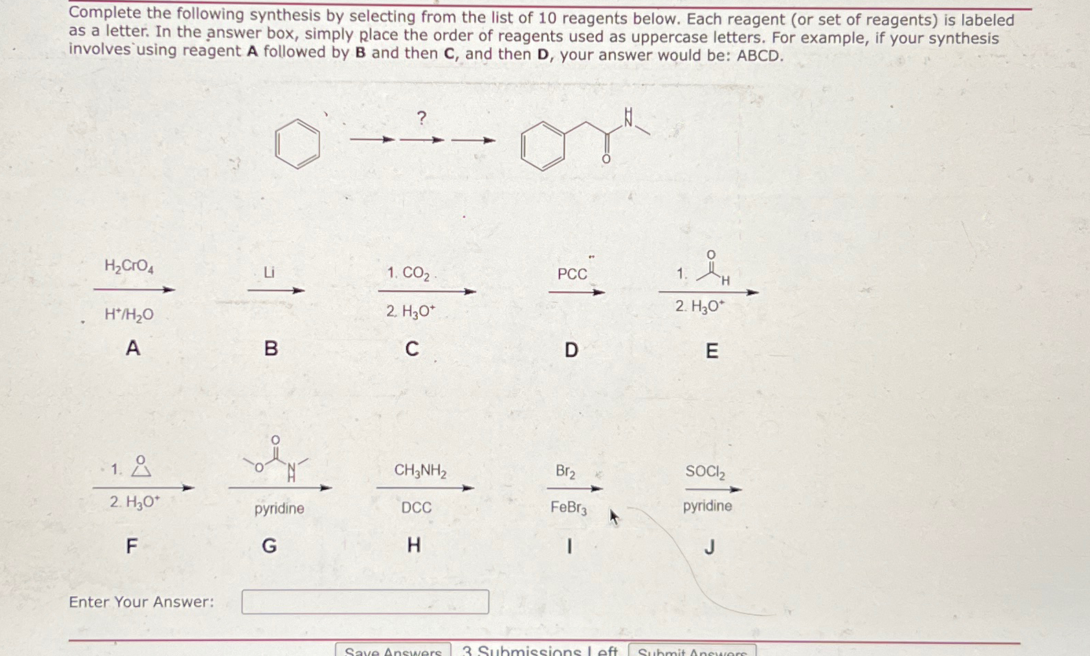 Complete the following synthesis by selecting from | Chegg.com
