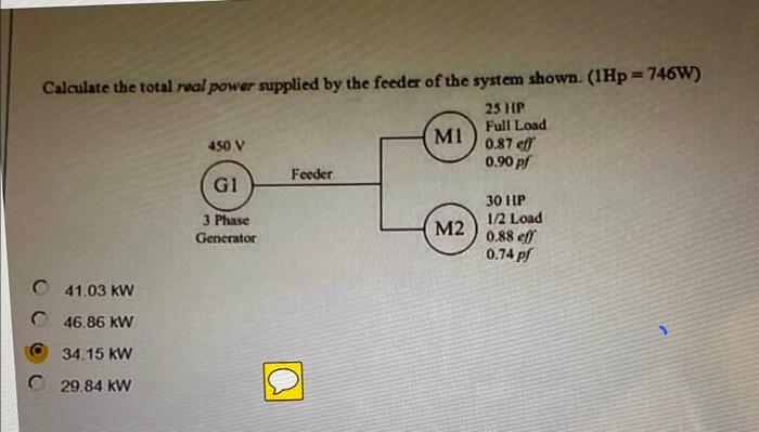 Solved calculate the total real power supplied by the feeder | Chegg.com