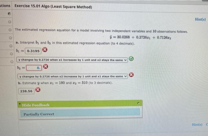 Solved stions Exercise 15.01 Algo (Least Square Method) | Chegg.com