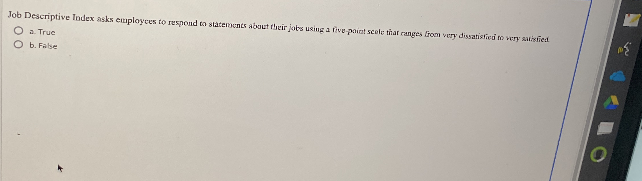 Solved Job Descriptive Index asks employees to respond to | Chegg.com