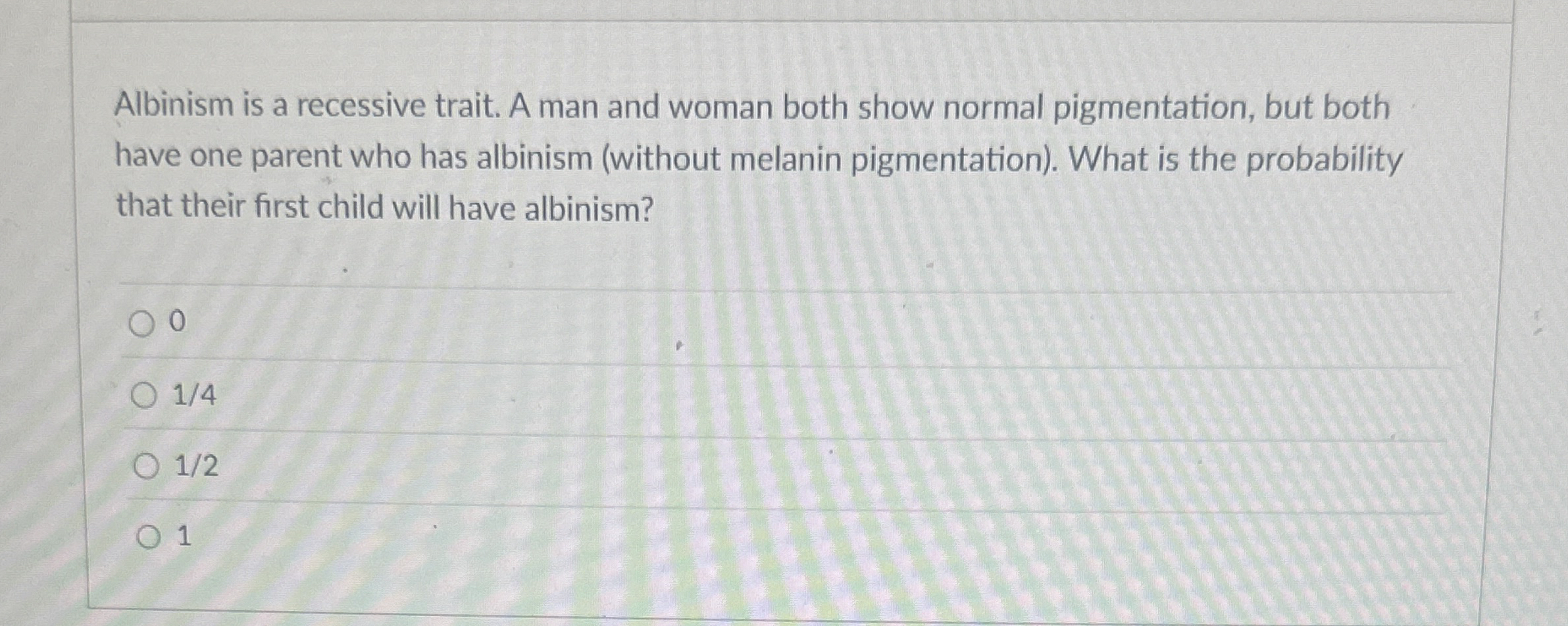 Solved Albinism is a recessive trait. A man and woman both | Chegg.com