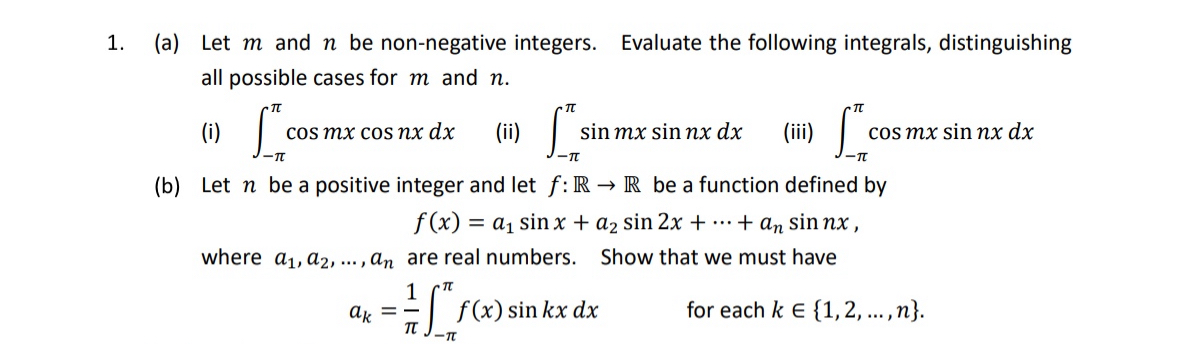 Solved (a) ﻿Let m ﻿and n ﻿be non-negative integers. Evaluate | Chegg.com