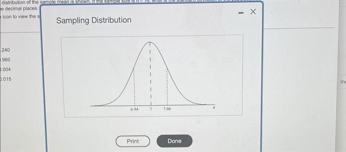 Solved The sampling distribution of the sample mean is | Chegg.com