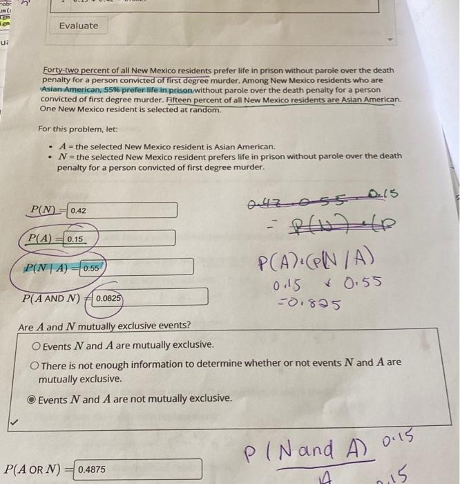 Solved o-ob: um (1 Lgm igm u S Evaluate Forty-two percent of | Chegg.com
