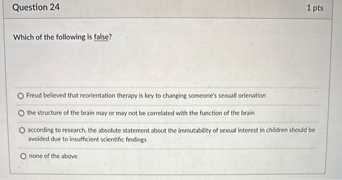 Solved Which of the following is false? Freud believed that | Chegg.com