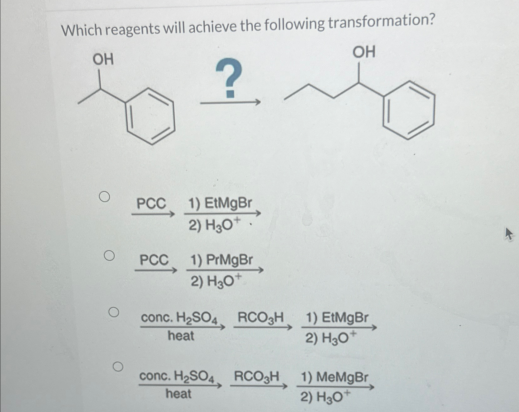 Which reagents will achieve the following | Chegg.com