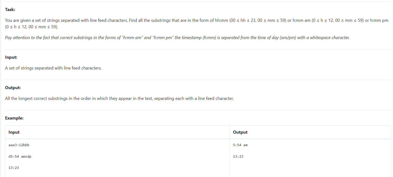 Solved Find correct timestamps in the form of hh:mm or h:mm | Chegg.com
