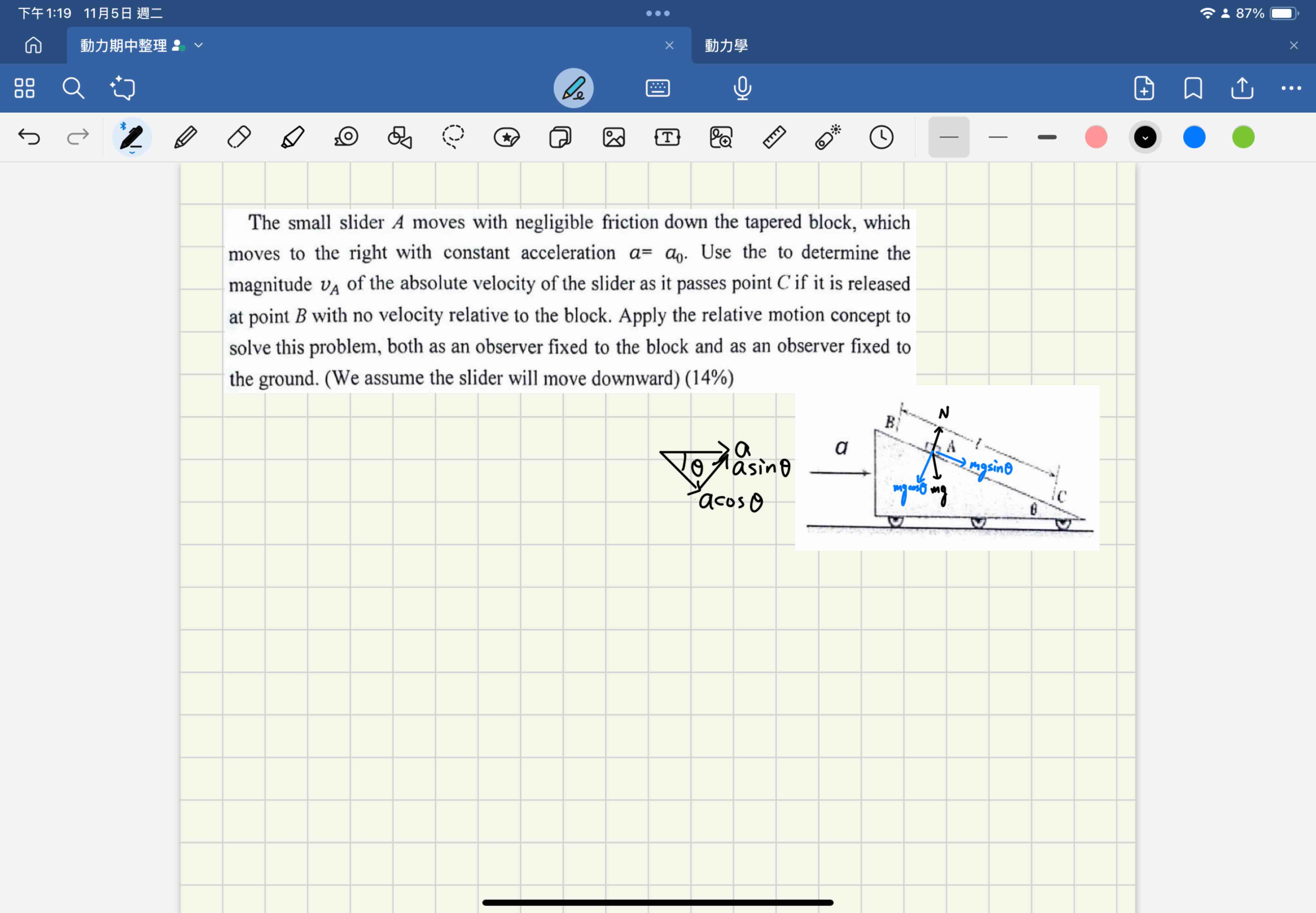 Solved The small slider A moves with negligible friction | Chegg.com