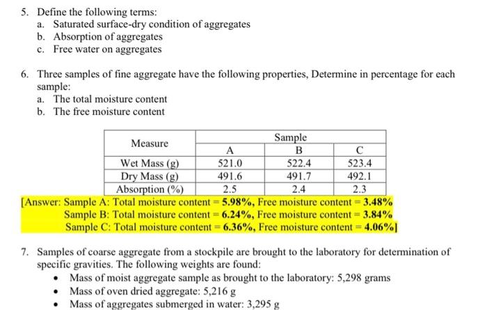 Solved 5. Define the following terms: a. Saturated | Chegg.com