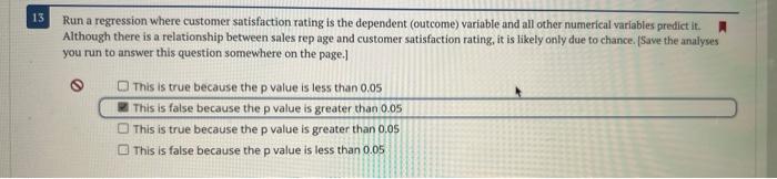 Solved When predicting Customer Satisfaction based on all | Chegg.com
