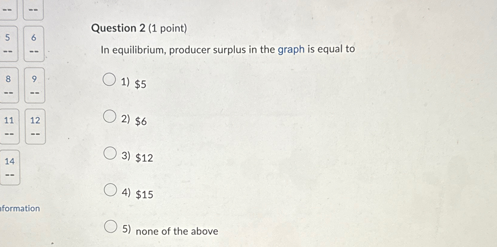 Solved Question 2 (1 ﻿point)In equilibrium, producer surplus | Chegg.com