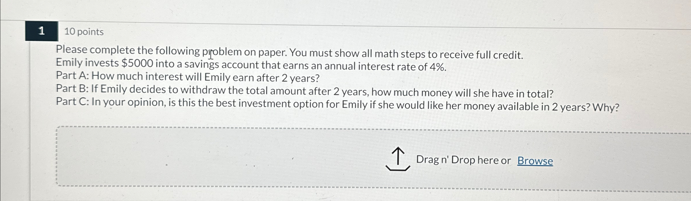 Solved 110 ﻿pointsPlease complete the following piroblem on | Chegg.com