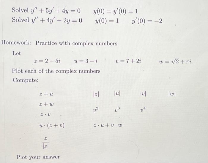 Solved Solvel y′′+5y′+4y=0y(0)=y′(0)=1 Solvel | Chegg.com