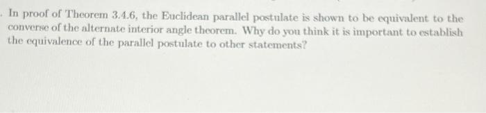 Solved In proof of Theorem 3.4.6, the Euclidean parallel | Chegg.com