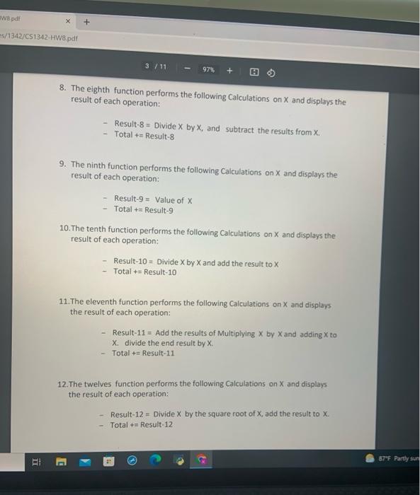Solved 1342/051342 HW8 pdf 1/11 110% + Write a program in | Chegg.com