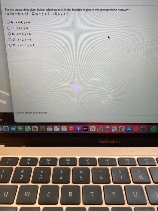 Solved For the constraints given below, which point is in | Chegg.com