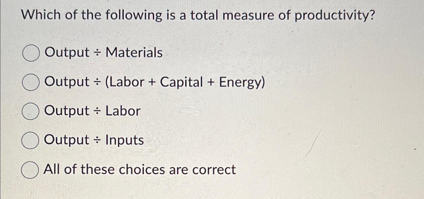 Solved Which of the following is a total measure of | Chegg.com