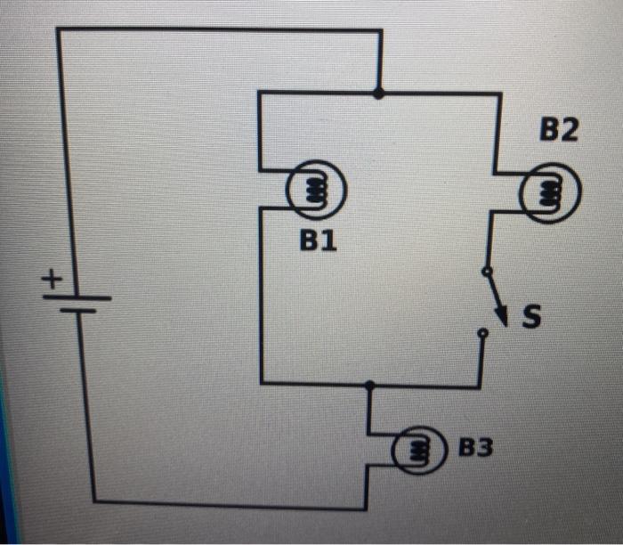 Solved Three identical light bulbs, B1, B2, and B3 are | Chegg.com