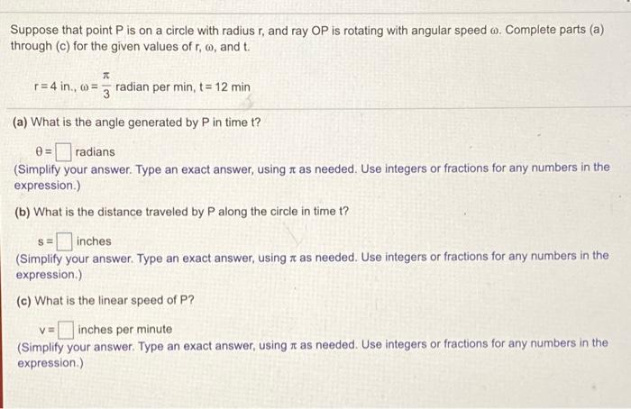 Solved Suppose that point P is on a circle with radius r, | Chegg.com