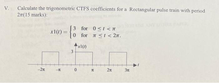 Solved Calculate the trigonometric CTFS coefficients for a | Chegg.com
