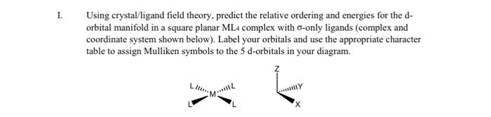Solved Using crystal/ligand field theory, predict the | Chegg.com