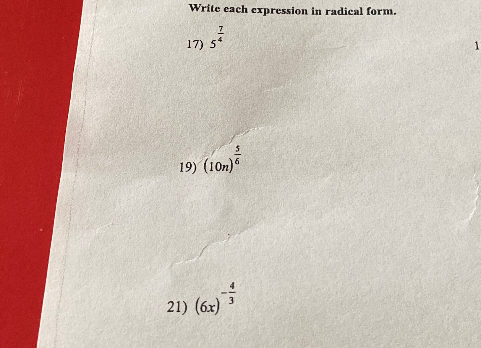 Solved Write each expression in radical | Chegg.com