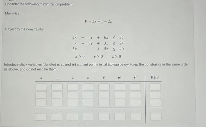 Solved Consider the following maximization problem. Maximize | Chegg.com