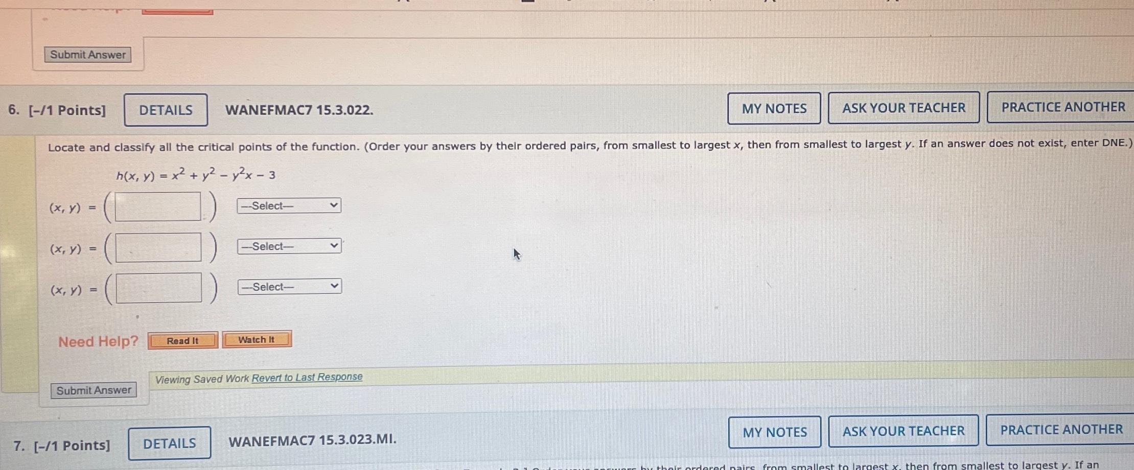 Solved Locate and classify all the critical points of the | Chegg.com