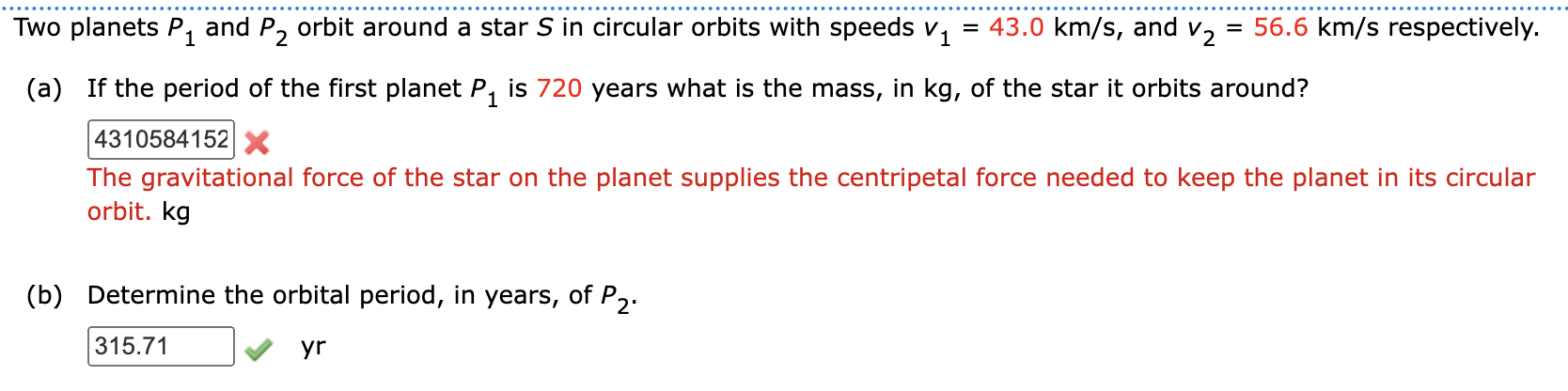 Solved Two planets P1 ﻿and P2 ﻿orbit around a star S ﻿in | Chegg.com