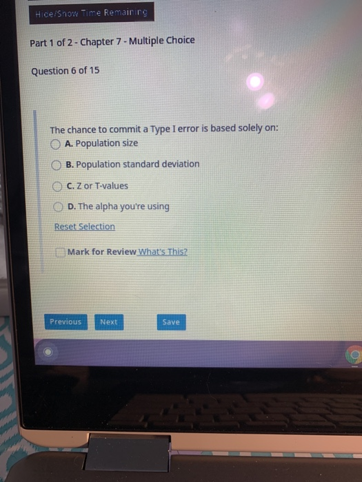 Solved Hice/Show Time Remaining Part 1 of 2 - Chapter 7 - | Chegg.com