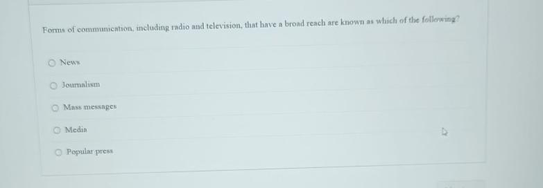 Solved Forms of communication, including radio and | Chegg.com