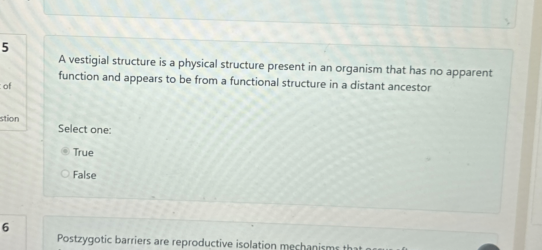 Solved 5A vestigial structure is a physical structure | Chegg.com