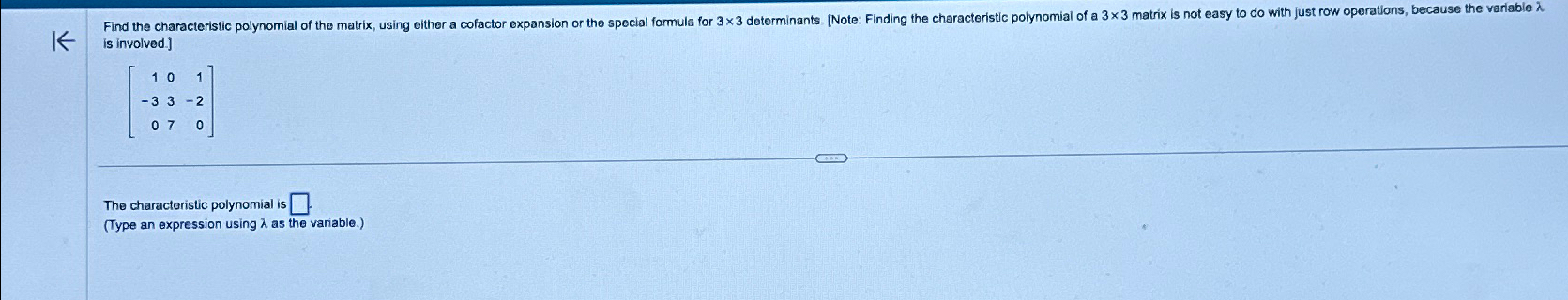 Solved is involved.][101-33-2070]The characteristic | Chegg.com