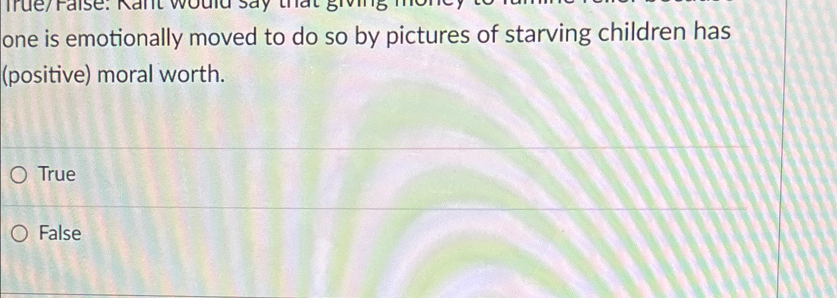 Solved one is emotionally moved to do so by pictures of | Chegg.com
