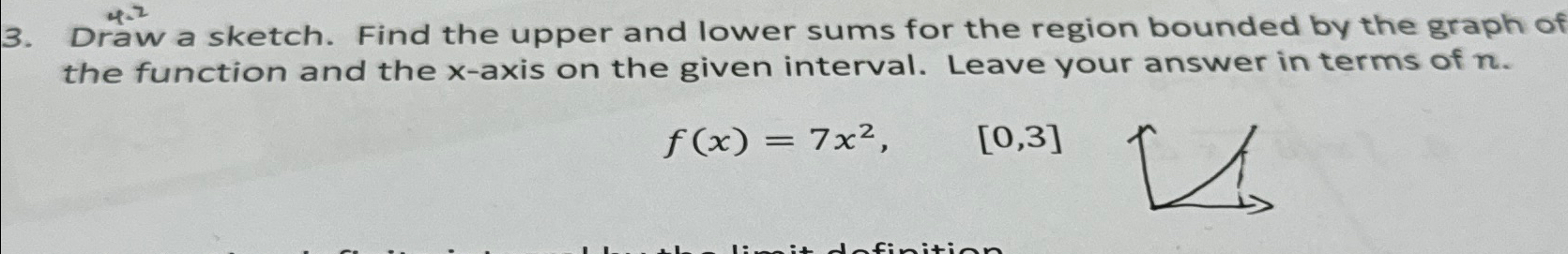 Solved Draw a sketch. Find the upper and lower sums for the | Chegg.com