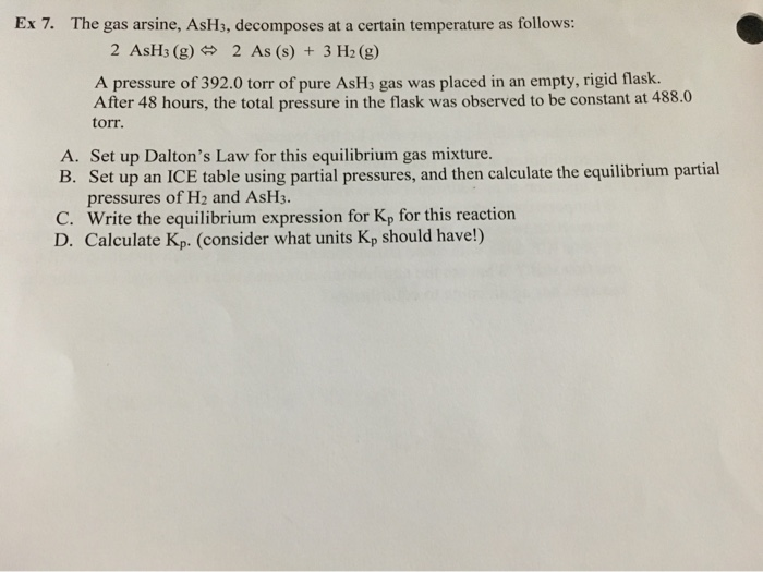 Solved Ex 6 For The Following Reaction 25°c Ke H2