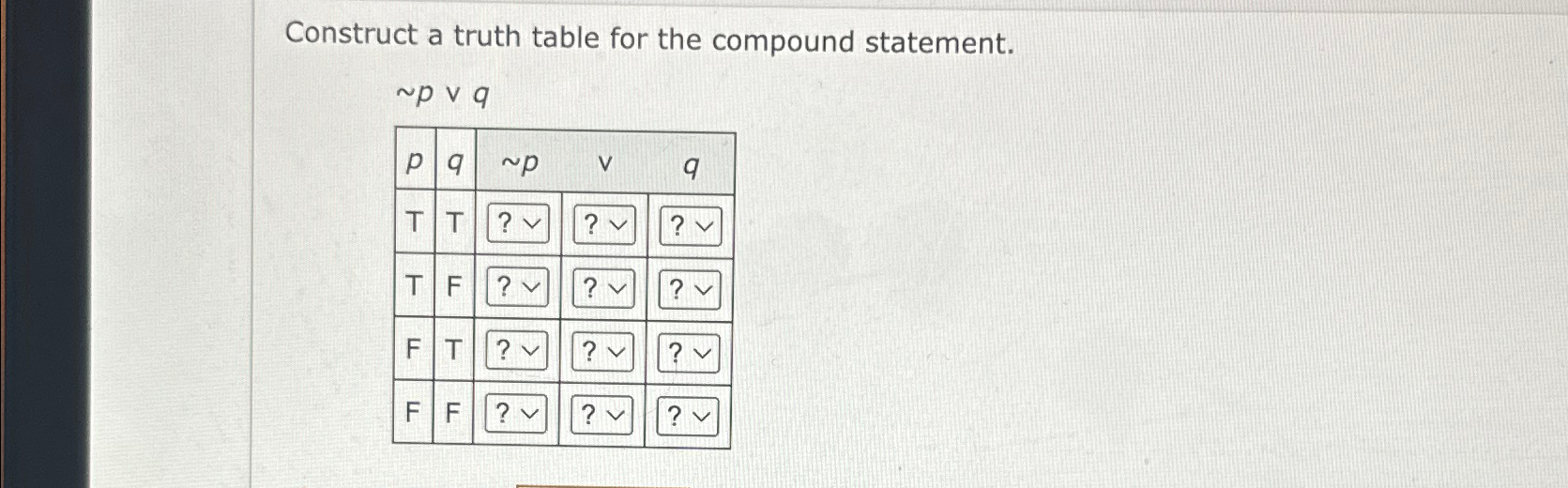 Solved Construct a truth table for the compound | Chegg.com