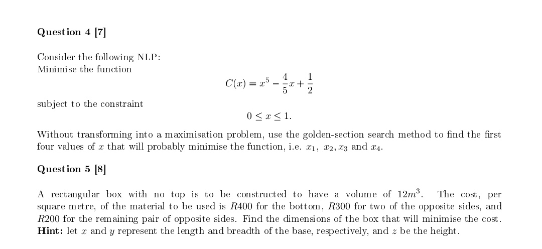 Solved Calculate the followingQuestion 4[7]Consider the | Chegg.com