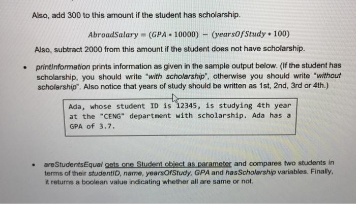 Solved Write a class called Student.java with the following | Chegg.com