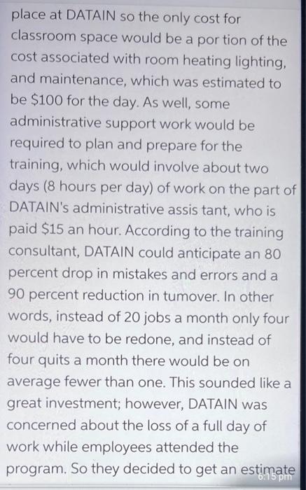 Solved DATAIN DATAIN is a company that was started by two | Chegg.com