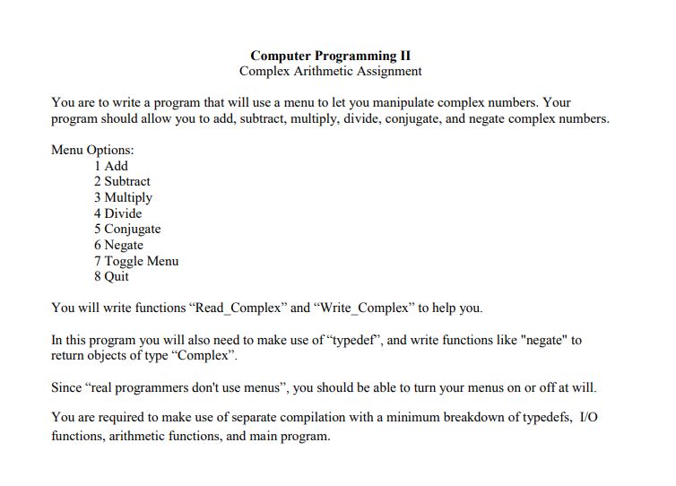 Solved You are to write a program that will use a menu to | Chegg.com