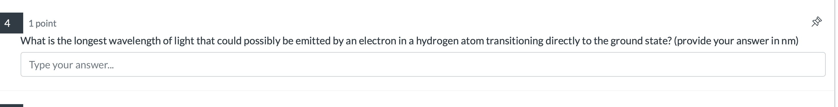 Solved 41 ﻿pointWhat is the longest wavelength of light that | Chegg.com