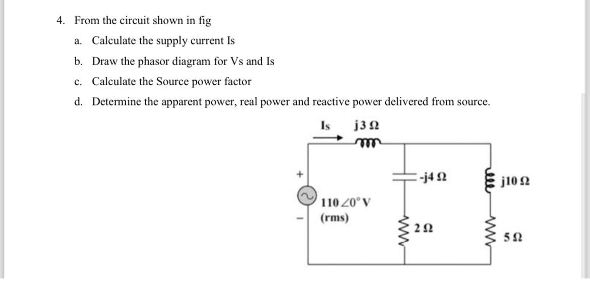 Solved From the circuit shown in figa. ﻿Calculate the supply | Chegg.com