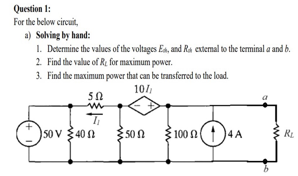 Solved Question 1:For the below circuit,a) ﻿Solving by | Chegg.com
